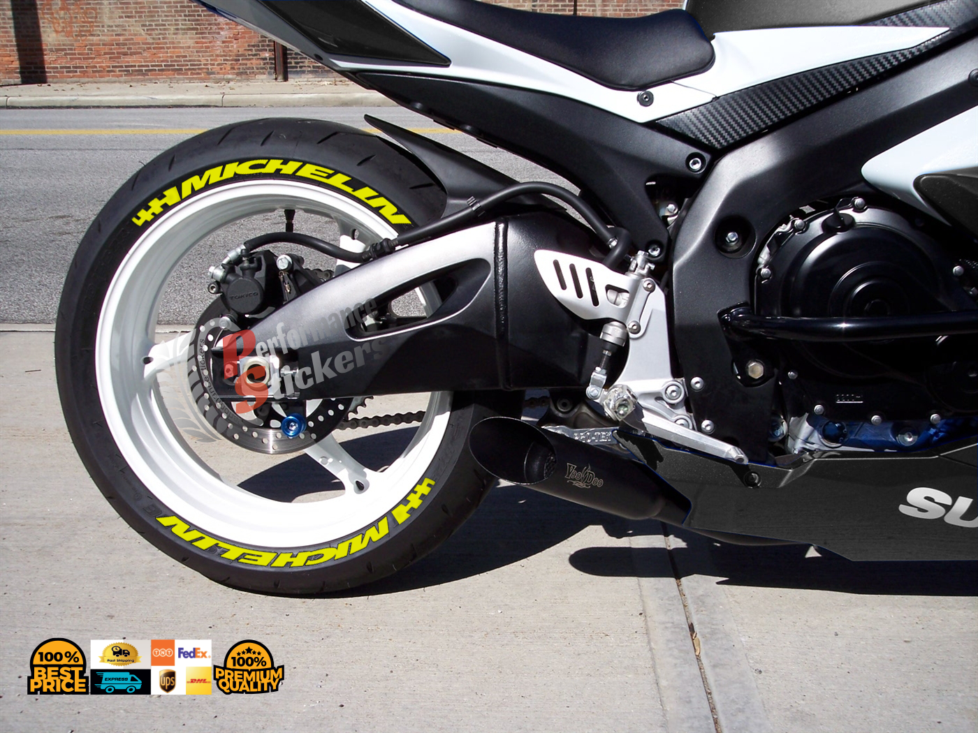 Michelin + Flag Yellow, Set For 2 Tires Both Sides Left And Right (1575 ...