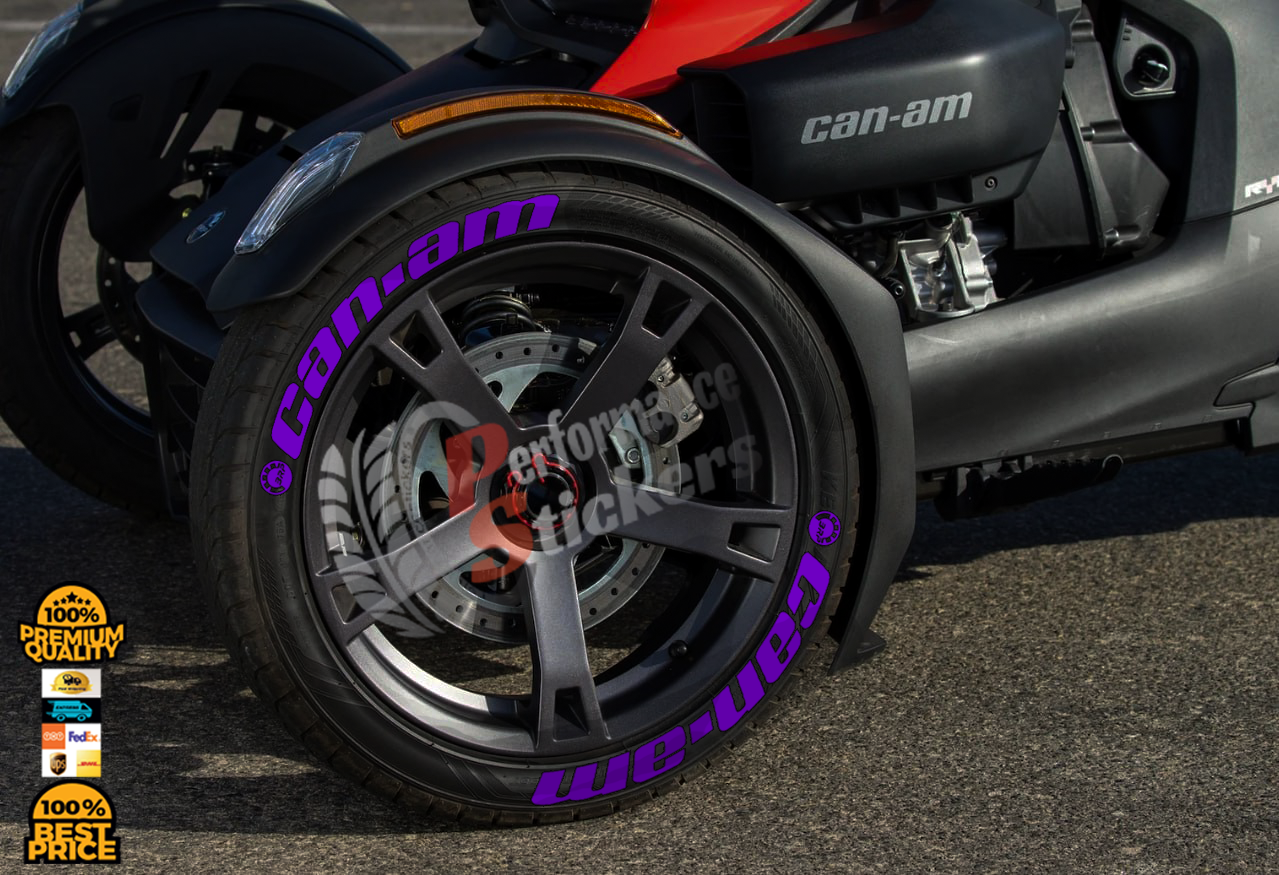 Can-Am + Logo Full Purple ,Set for 3 Tires (858) - Tire Letter
