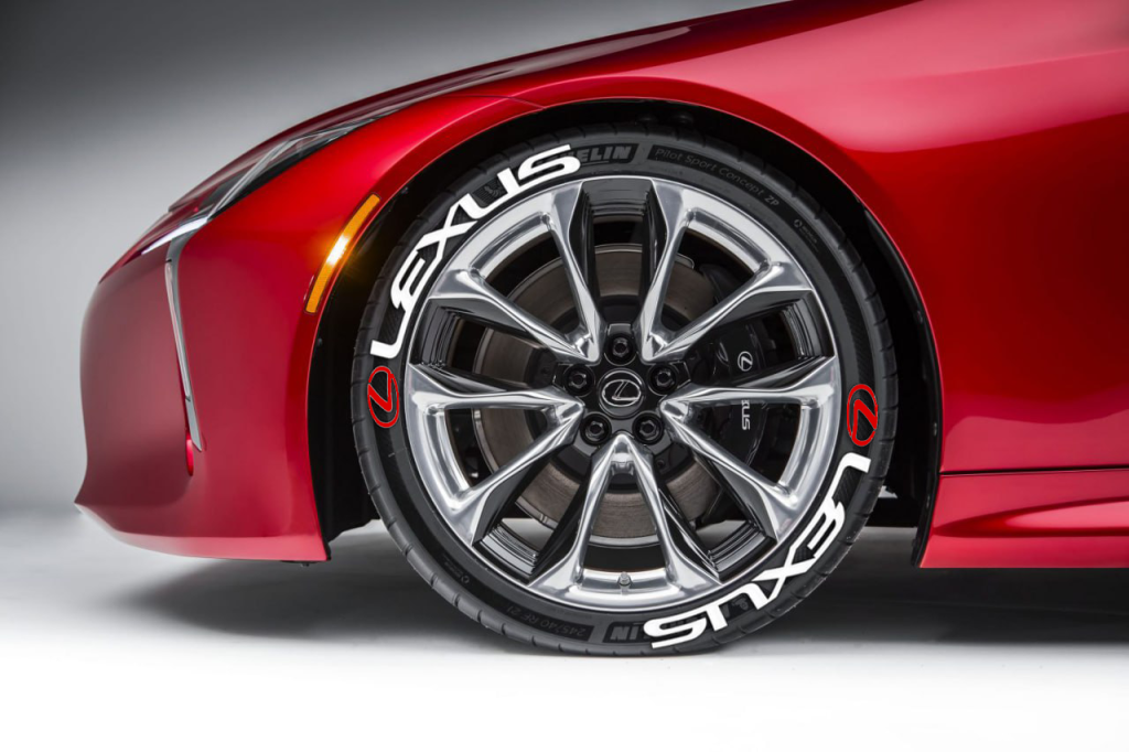 Lexus + Logo Red, Set for 4 Tires (1359) - Tire Letter